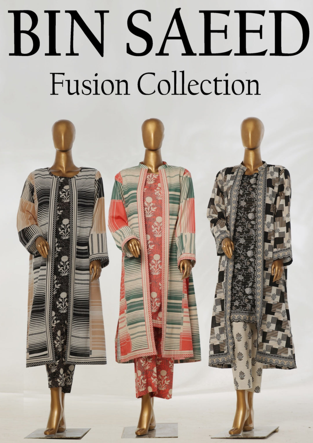 Winter Fusion 3pc collection || Bin Saeed Online